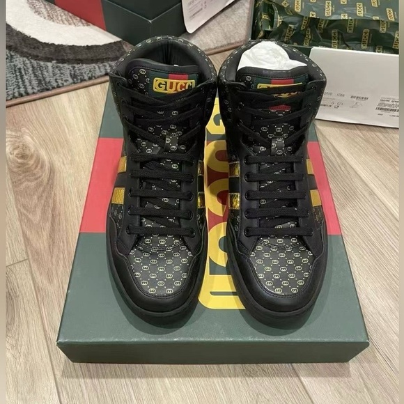 Gucci | Shoes | Authentic Gucci X Dapper Dan Mens Black High Top ...